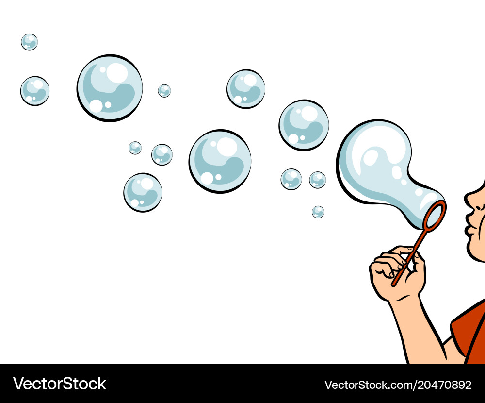 Blowing Bubbles Clipart Little Child Boy Playfully Blow Delicate Soap