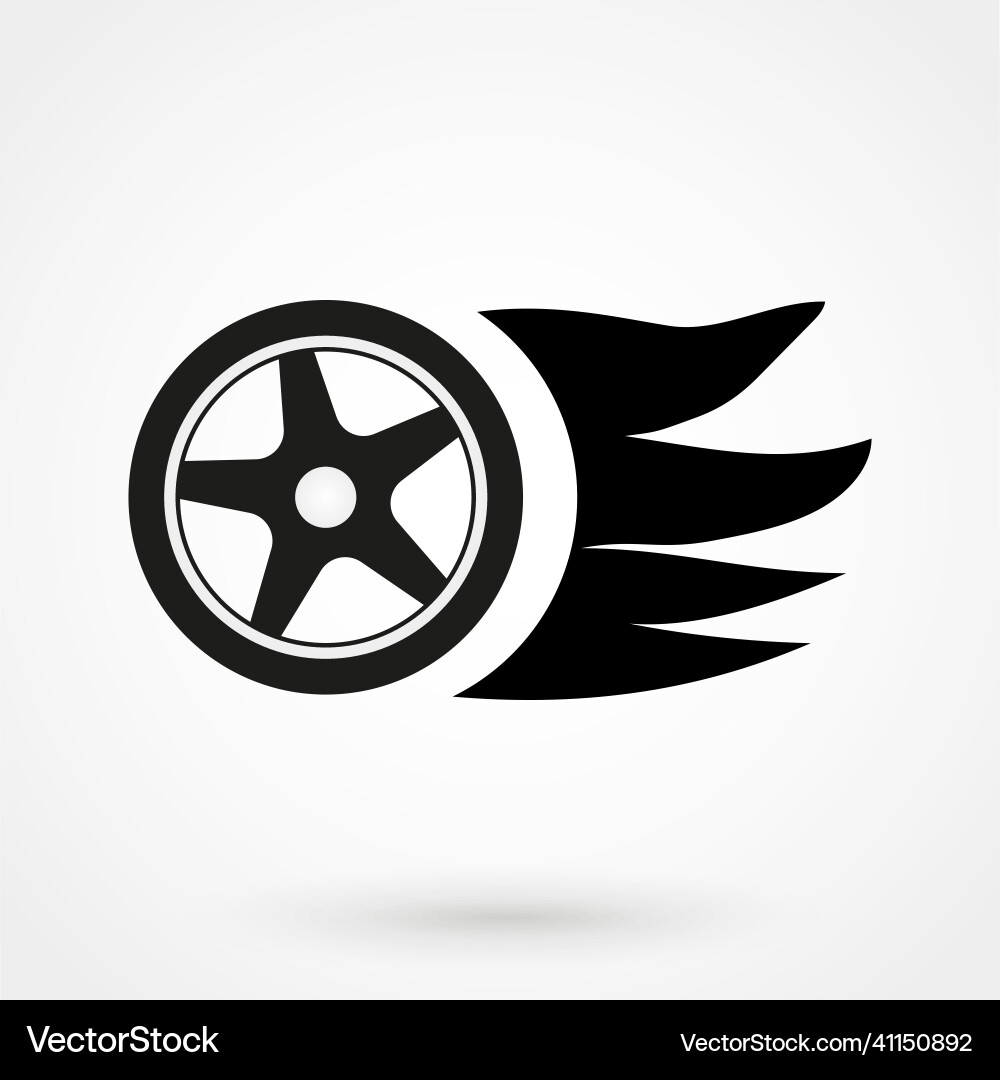 Burning wheel icon Royalty Free Vector Image - VectorStock