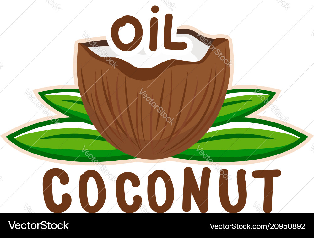 Coconut oil logo2 Royalty Free Vector Image - VectorStock