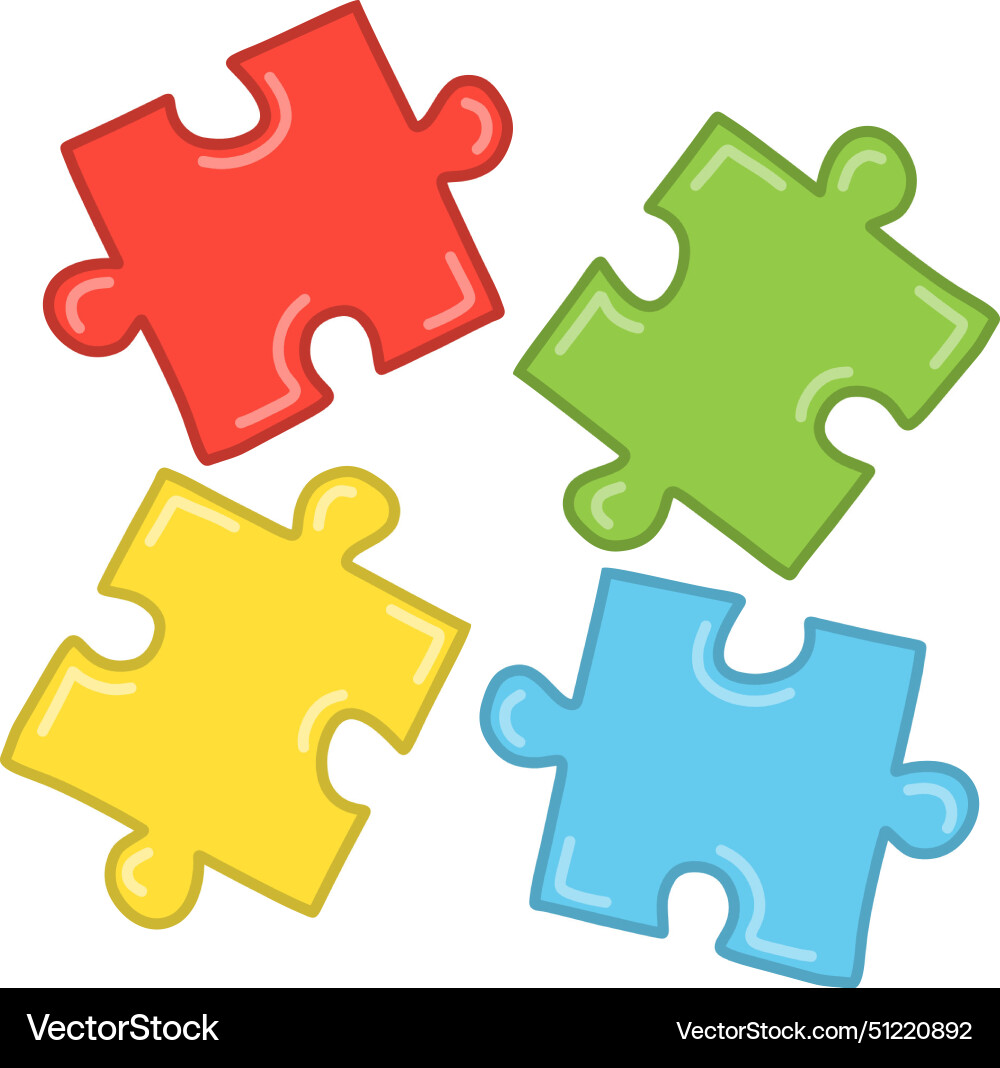 Colorful puzzle pieces autism art icon Royalty Free Vector