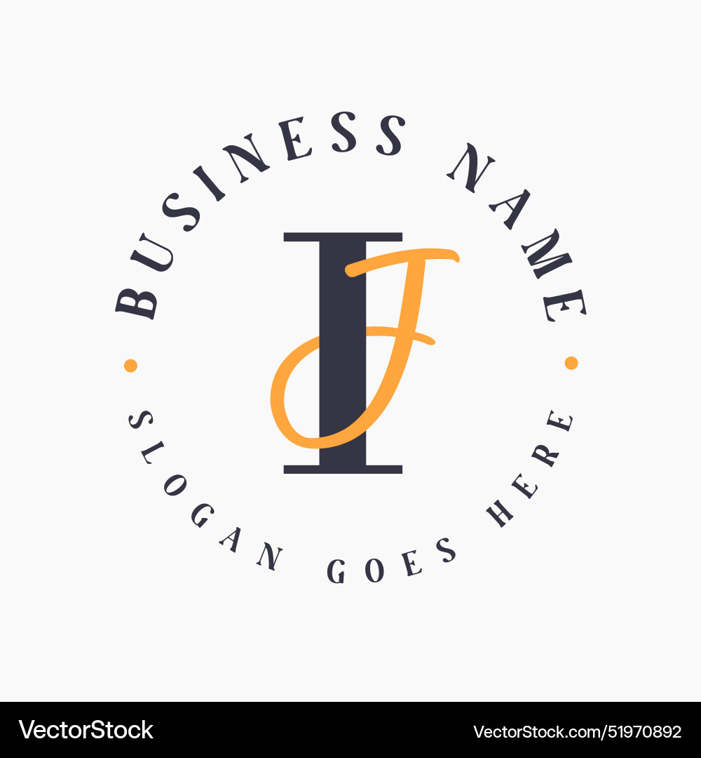 Elegant letter ij initials logo for corporate Vector Image