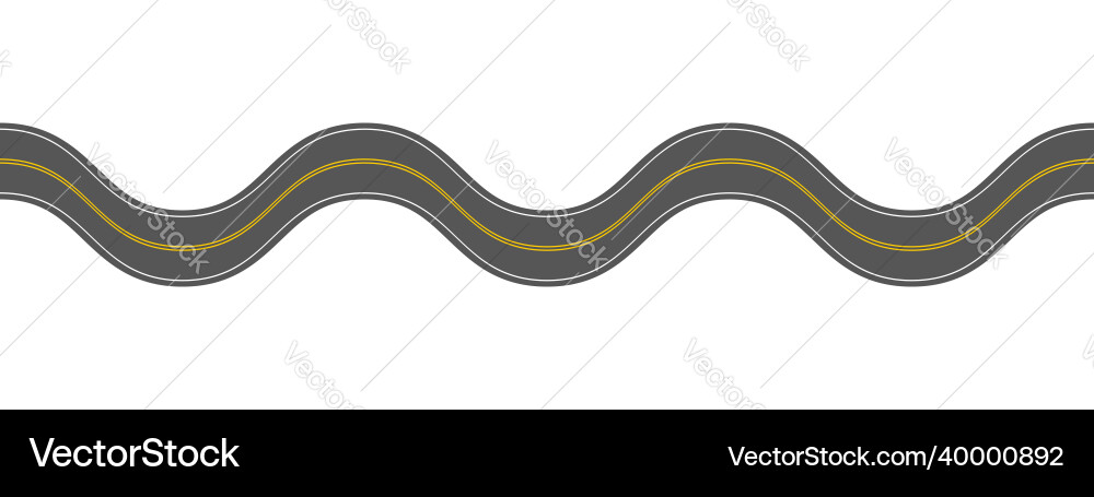 Empty wavy asphalt road with marking horizontal Vector Image