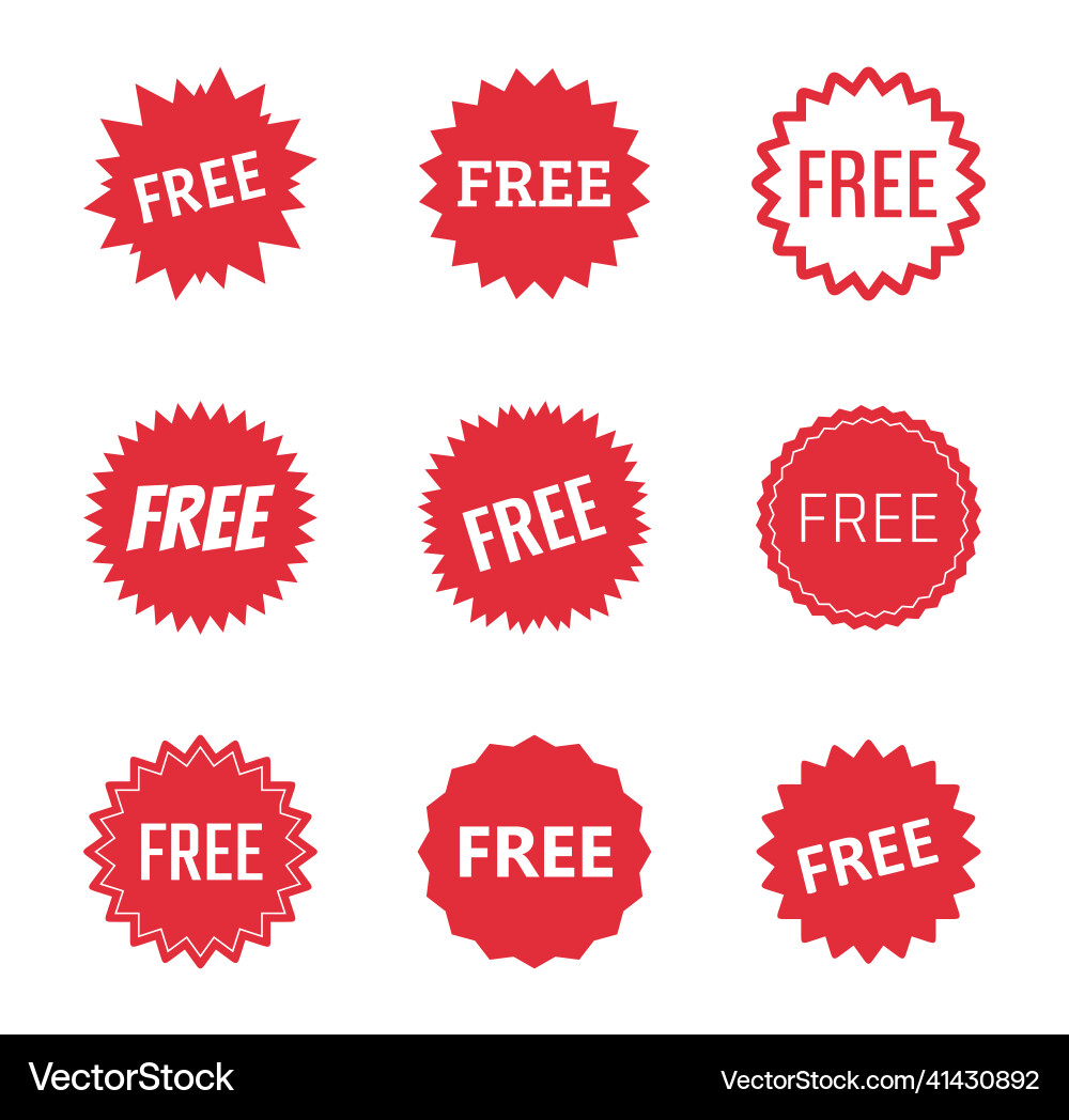 Free label icons set tag Royalty Free Vector Image