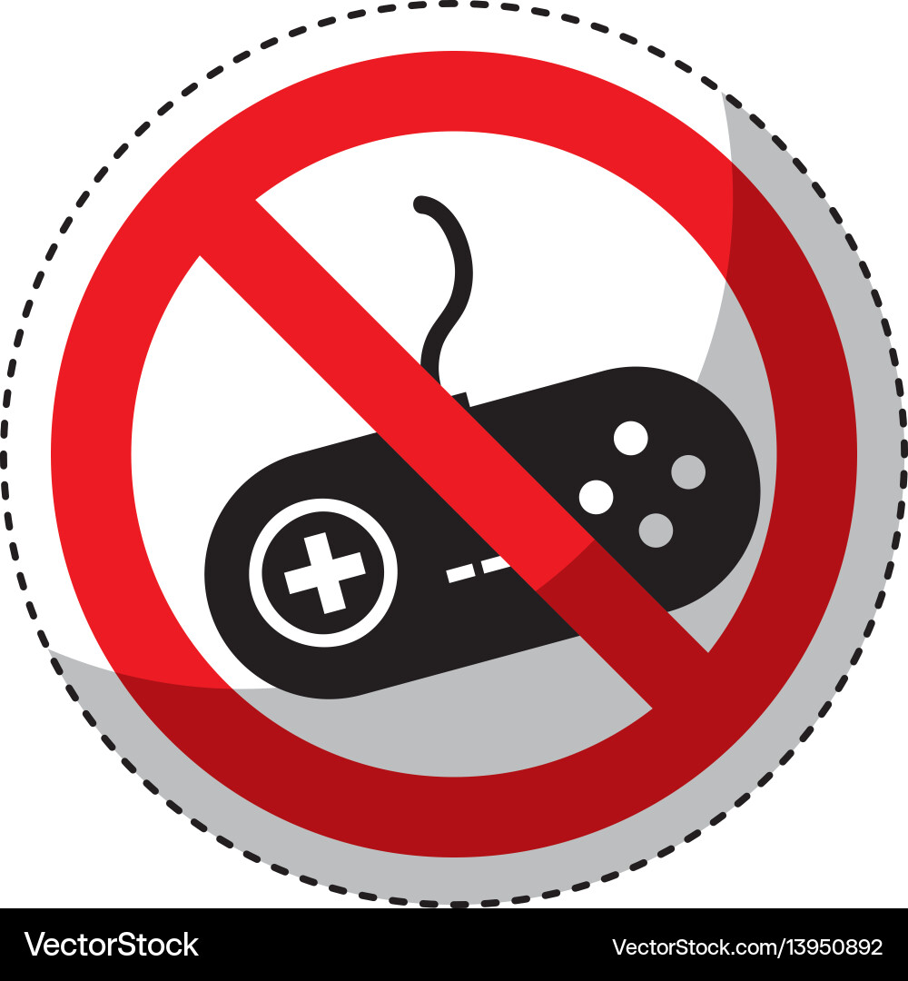 Game control with denied sign Royalty Free Vector Image