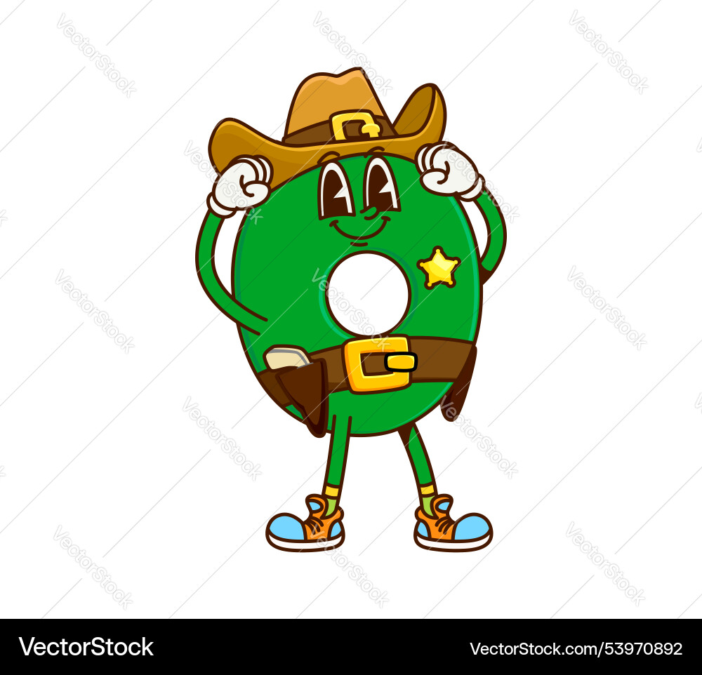 Groovy Sheriff Zero - Math Cowboy Royalty Free Vector Image