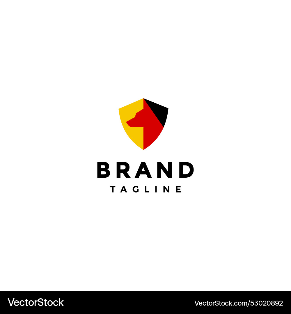 Guard dog shield icon logo design Royalty Free Vector Image