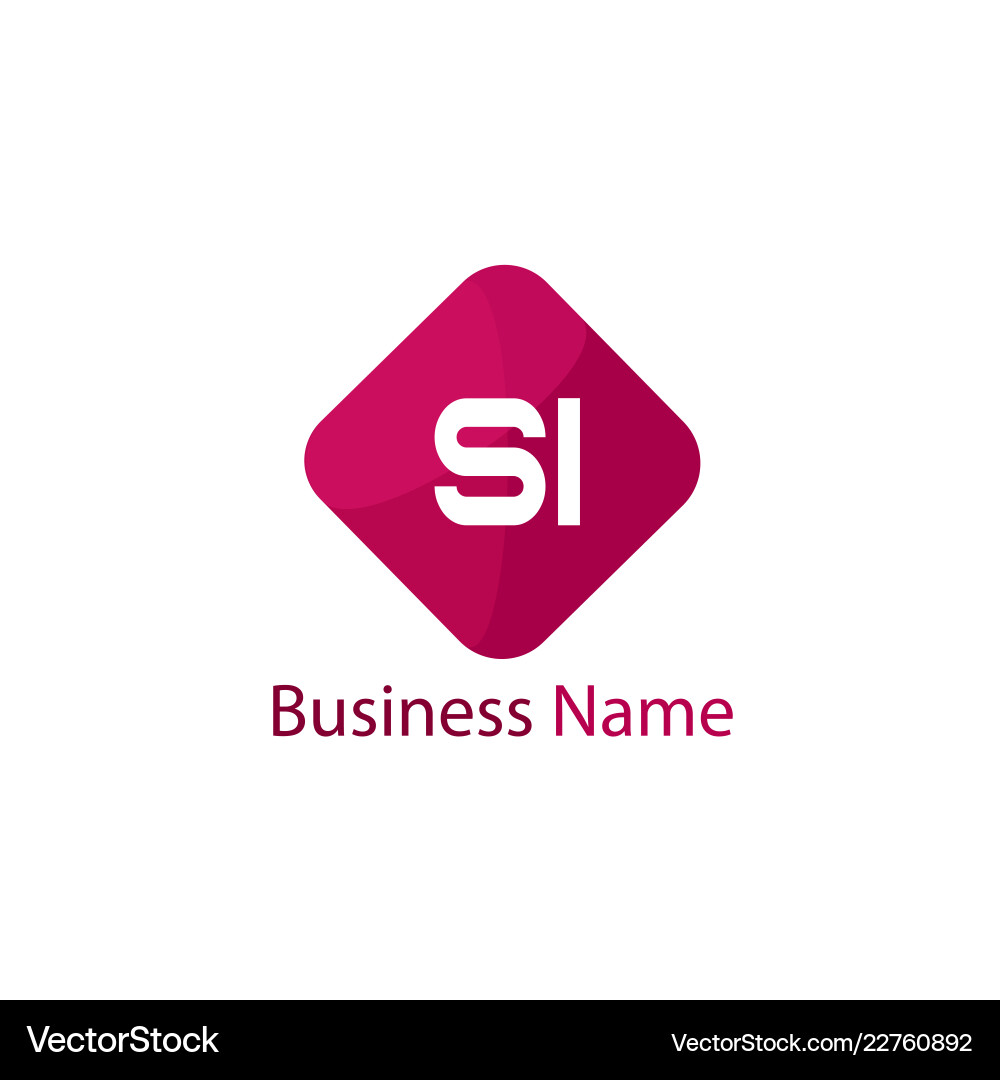 Initial letter si logo template design Royalty Free Vector
