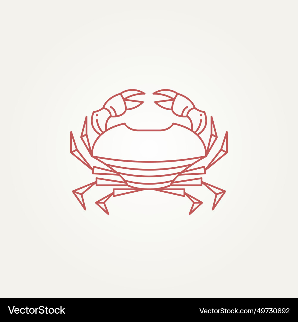 Minimalistische isolierte rote Krabbe Linie Kunst-Ikone
