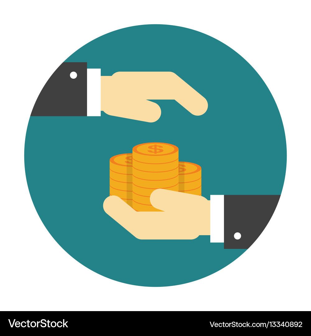 Money protection flat icon Royalty Free Vector Image