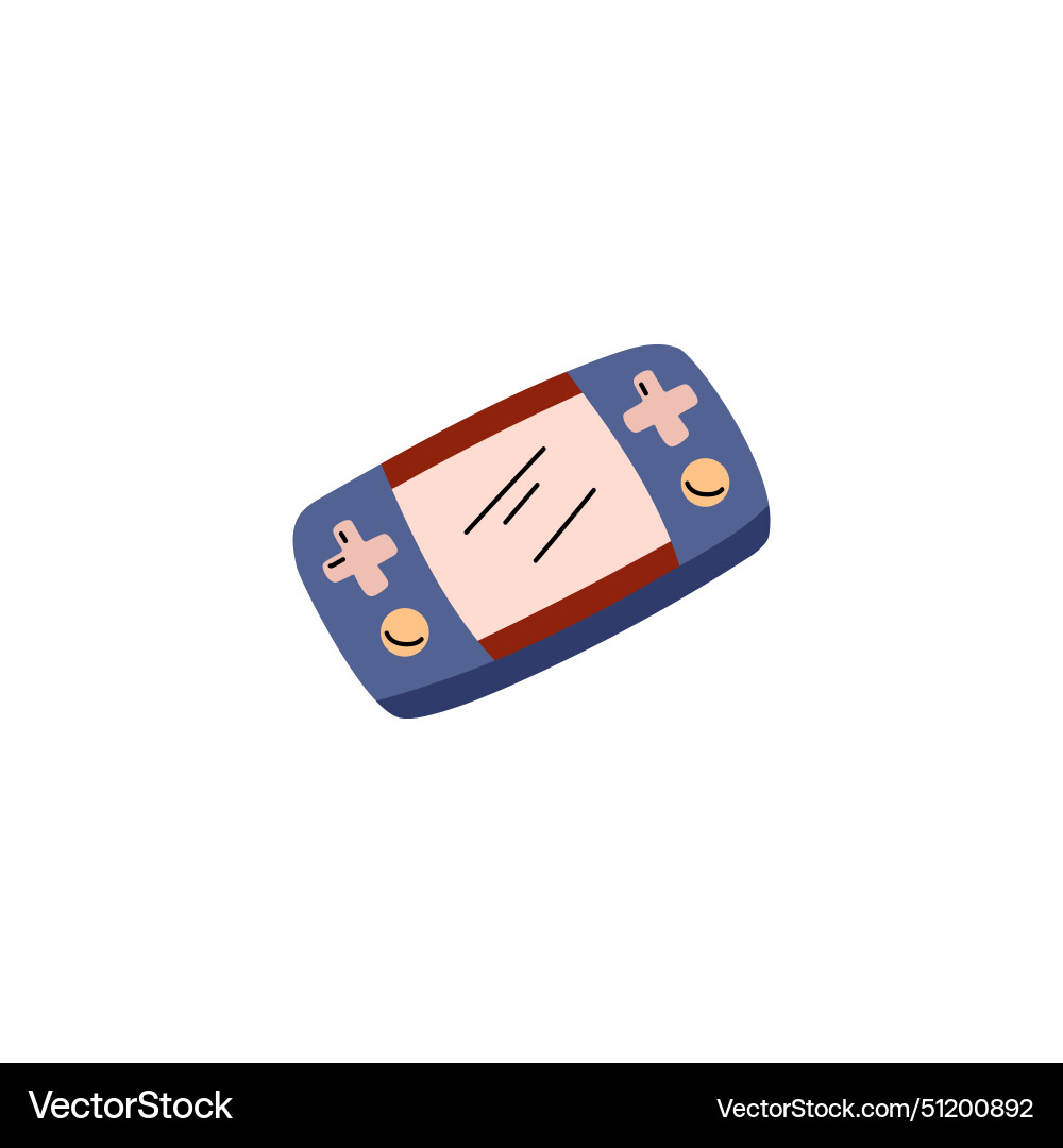 Portable video game console flat cartoon Vector Image