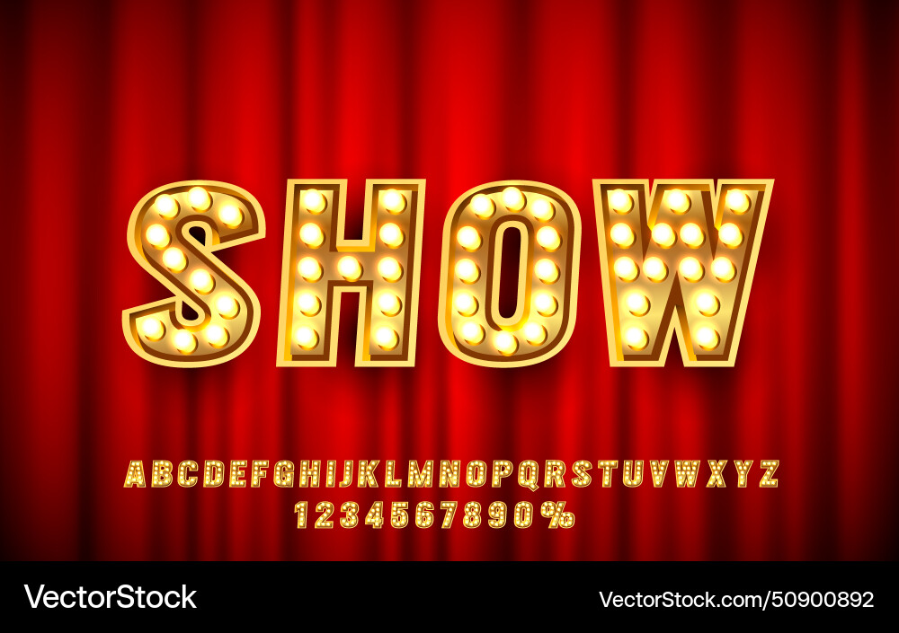 Show font set collection letters and numbers Vector Image