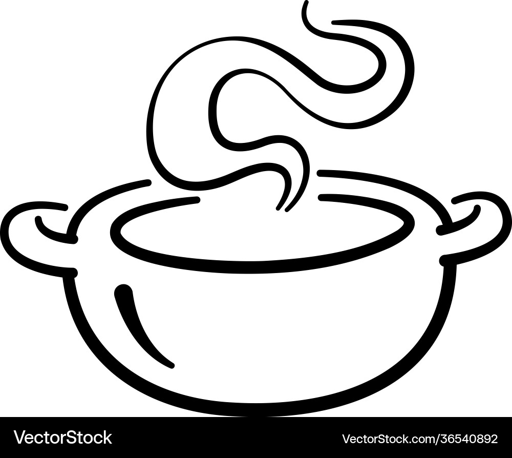Soup Pot Icon - White Background Royalty Free Vector Image