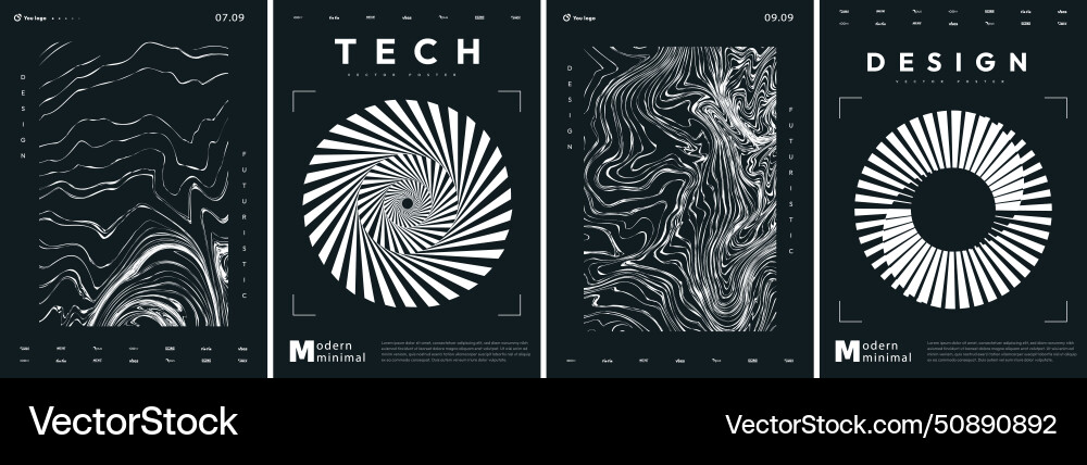 Tech posters set Royalty Free Vector Image - VectorStock