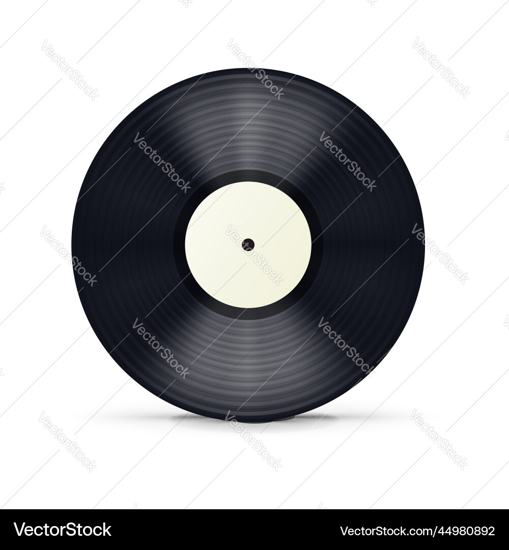 Vinyl plate disc realistic record Royalty Free Vector Image