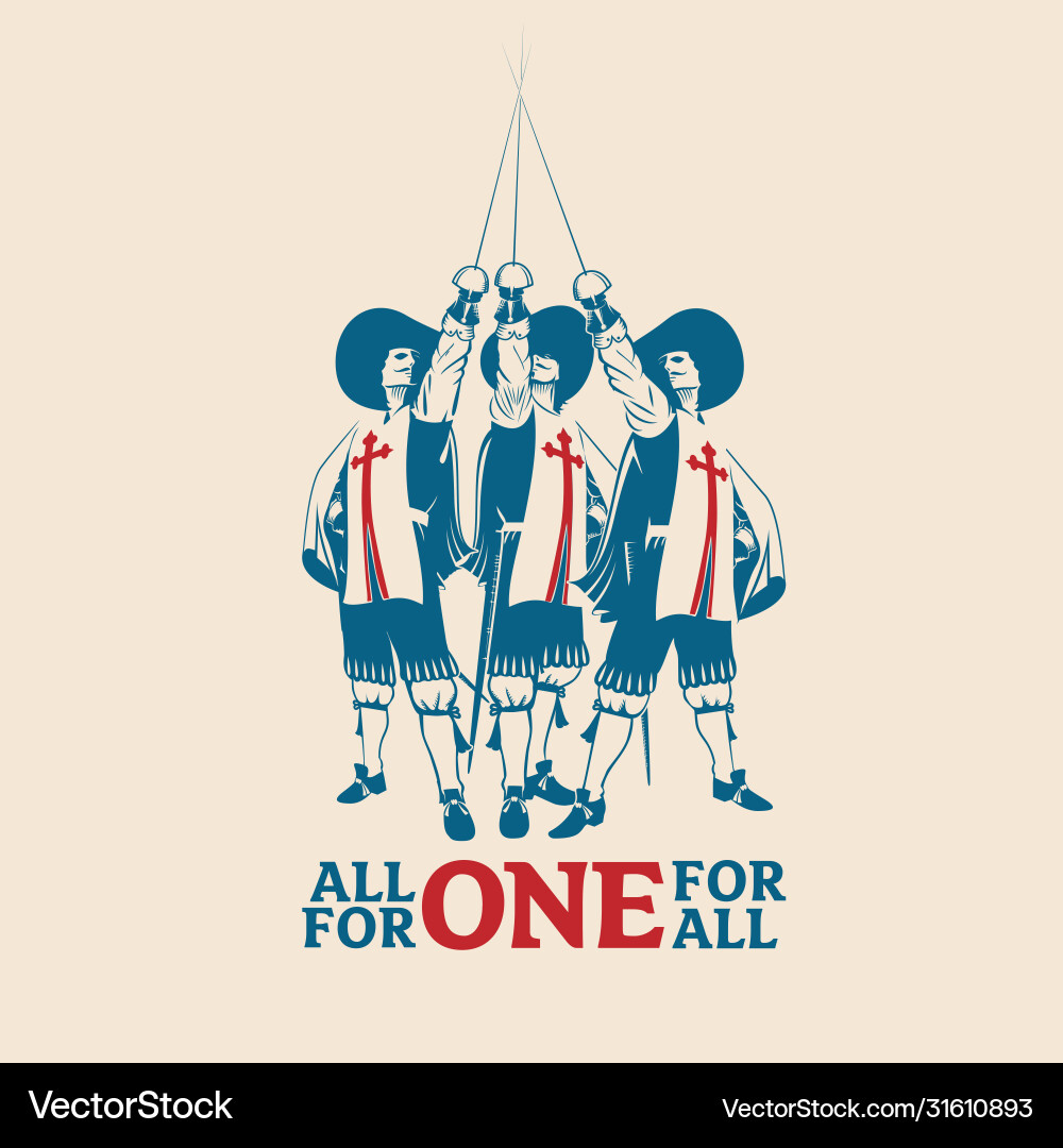 All for one Royalty Free Vector Image - VectorStock