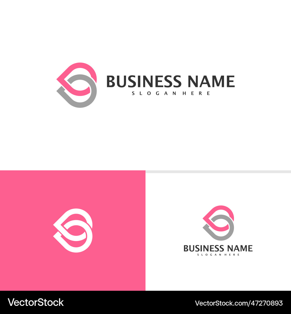 Letter b love logo template creative Royalty Free Vector