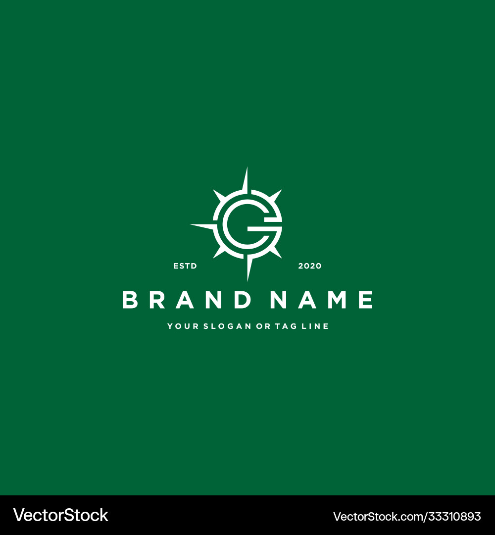 Letter g compass logo design Royalty Free Vector Image