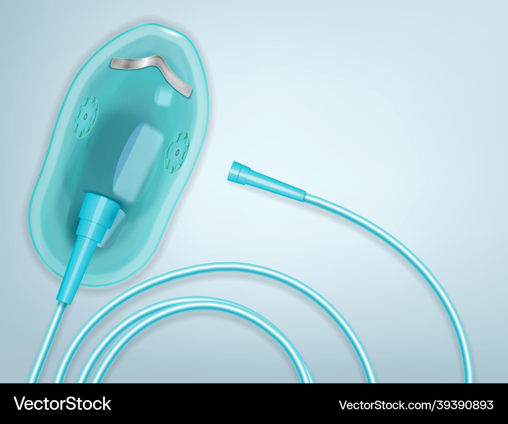 Oxygen mask realistic composition Royalty Free Vector Image