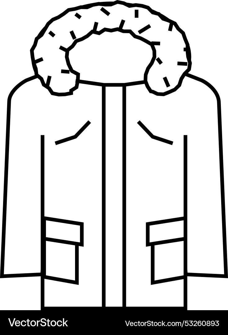 Parka outerwear male line icon Royalty Free Vector Image