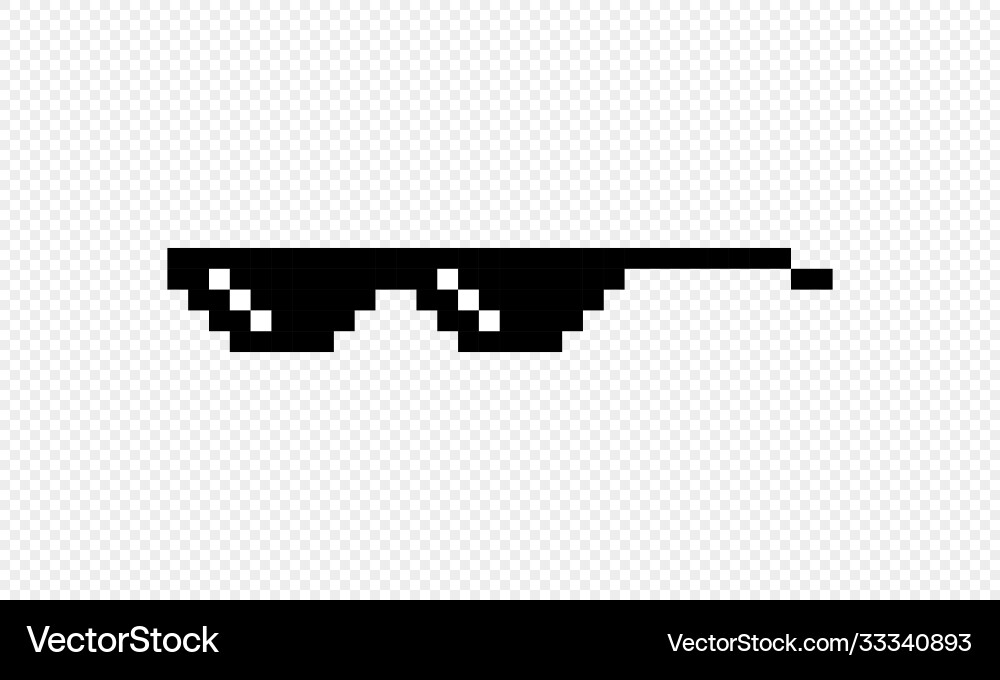 Pixel Thug Life Glasses Icon Royalty Free Vector Image