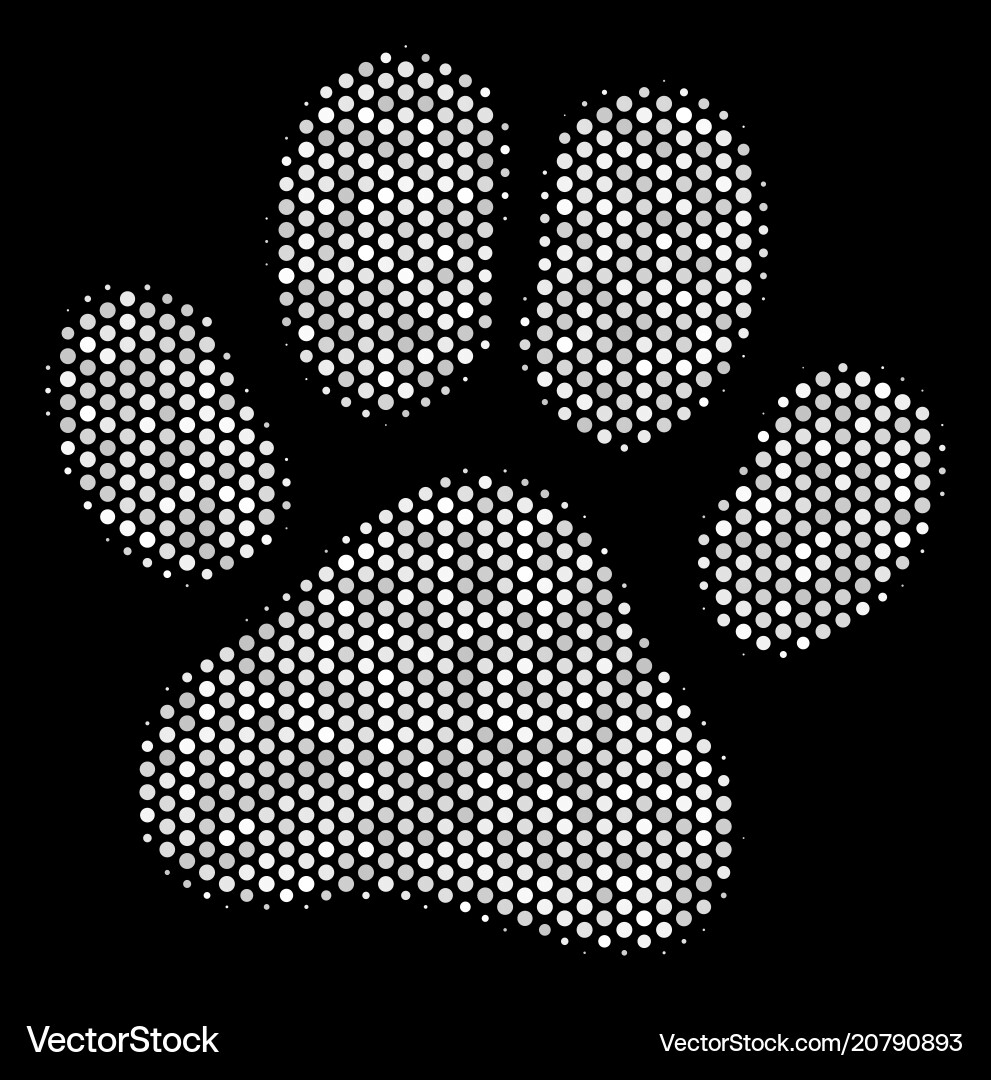 Pixelated Paw Print Icon Royalty Free Vector Image