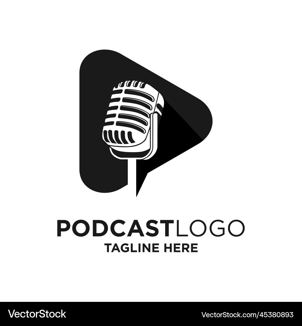 Podcast logo design Royalty Free Vector Image - VectorStock