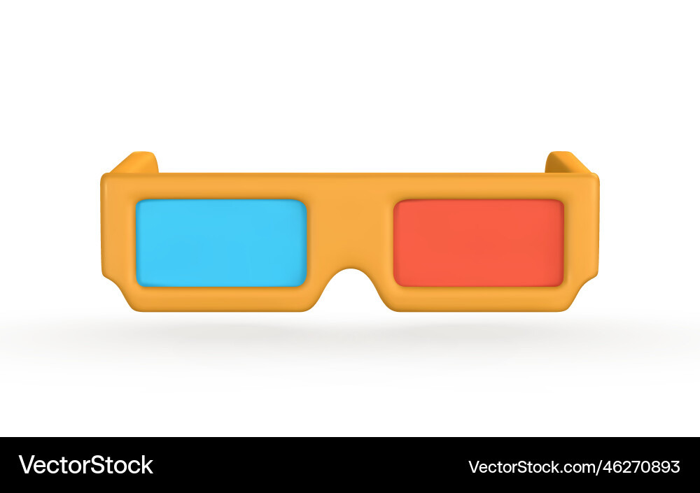 Realistic blue-red 3d stereo glasses for watching Vector Image