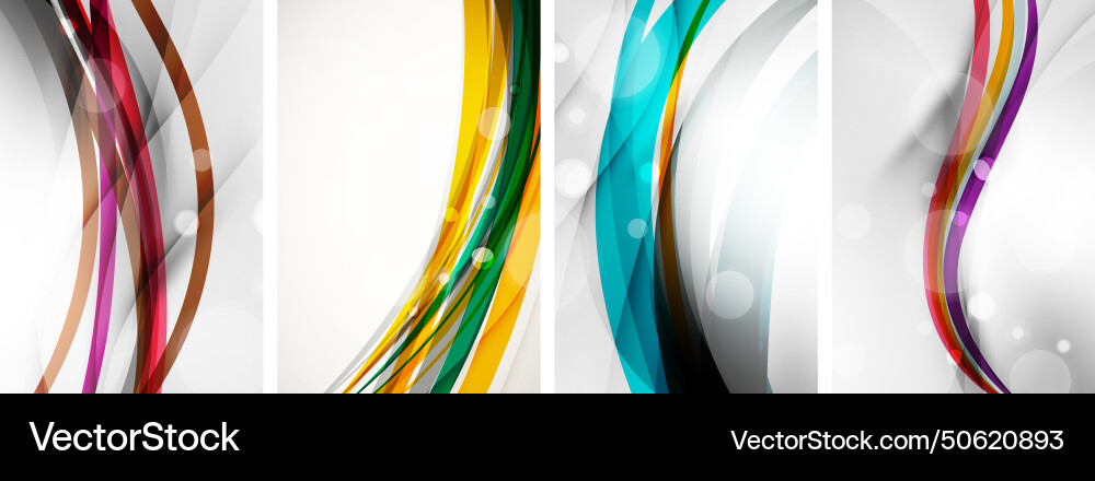 Set of colorful wave posters Royalty Free Vector Image