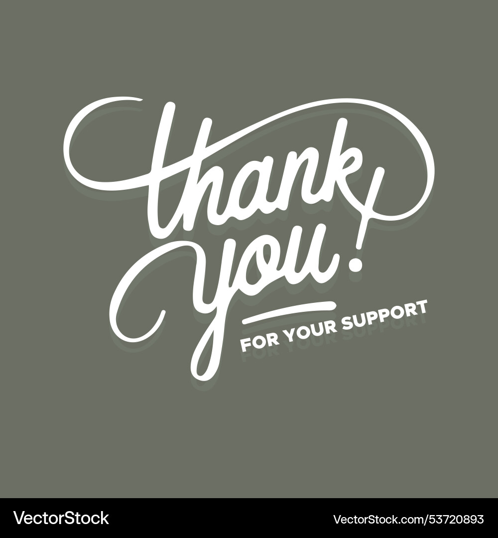 Thank you thanks for your support greeting card Vector Image