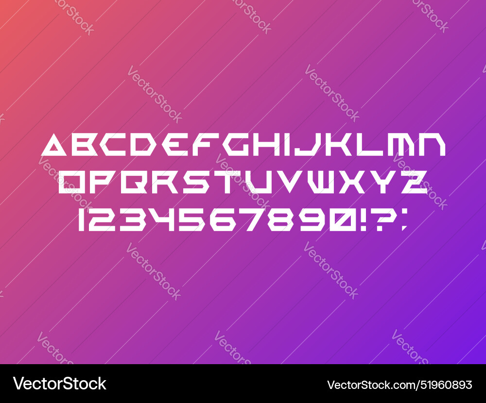 Uppercase alphabet letters and numbers Royalty Free Vector