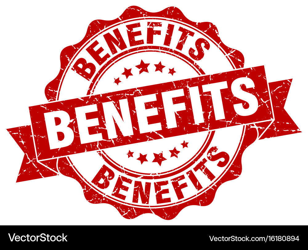 Benefits stamp sign seal Royalty Free Vector Image