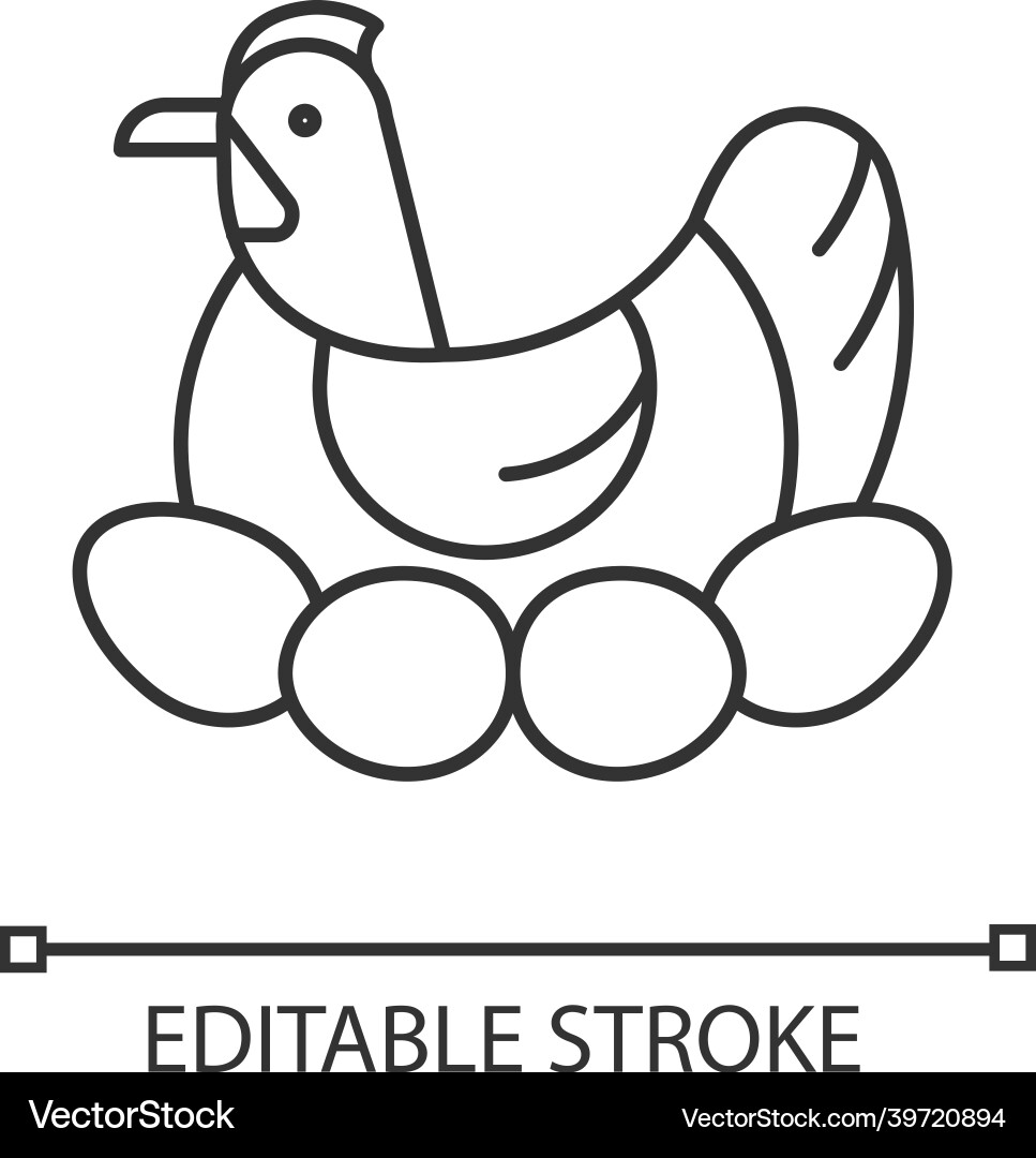 Brood hen linear icon Royalty Free Vector Image