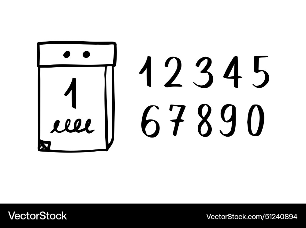 Calendar doodle schedule hand drawn sketch style Vector Image