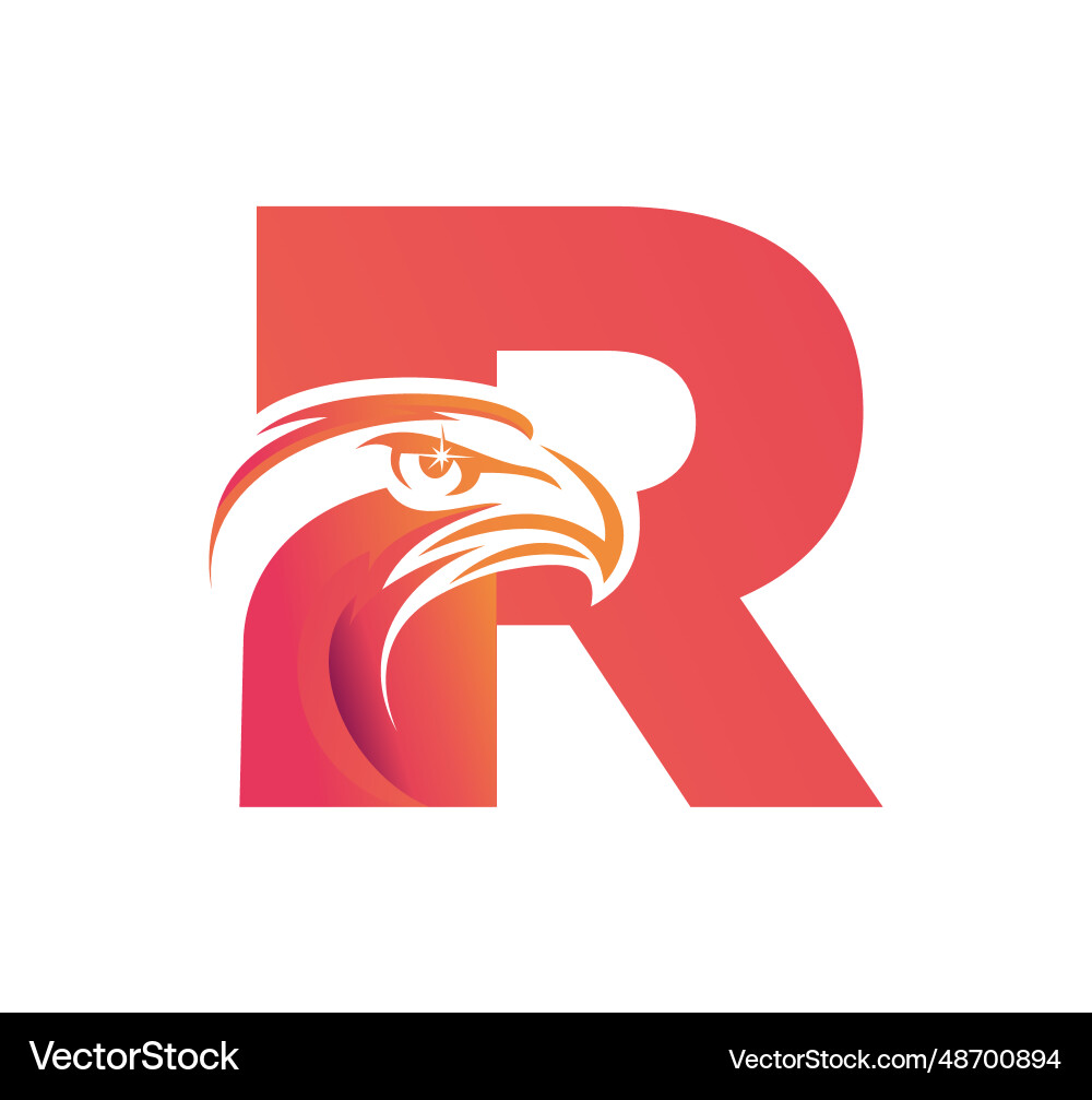 Eagle monogram logo initial letter r Royalty Free Vector