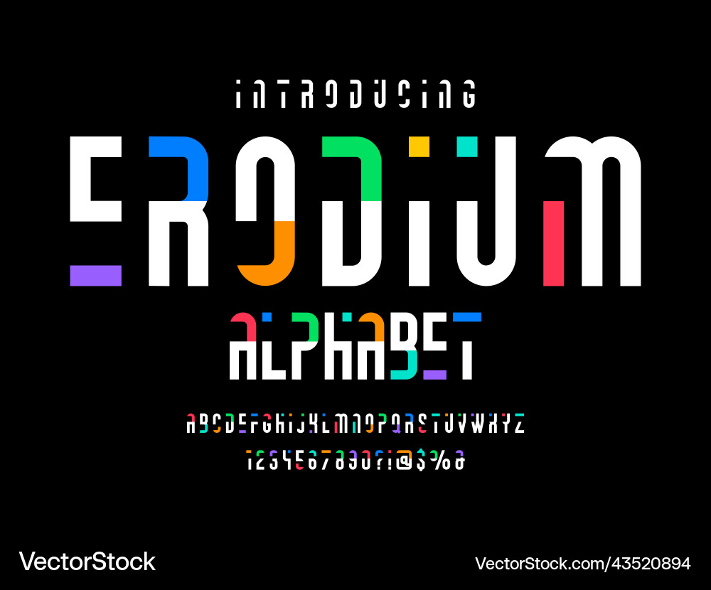 Futuristic font Royalty Free Vector Image - VectorStock