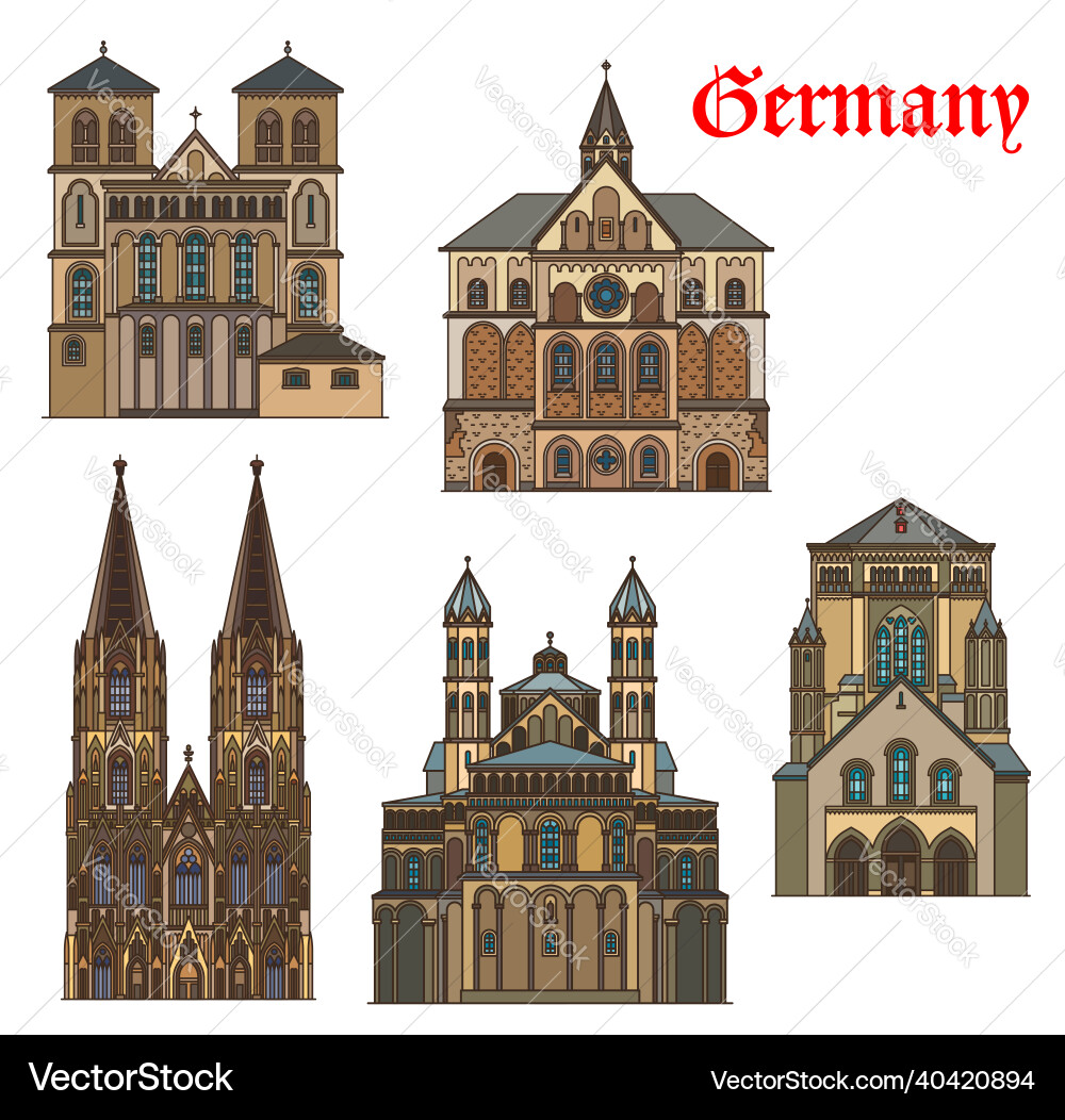 Germany landmarks cologne architecture buildings Vector Image