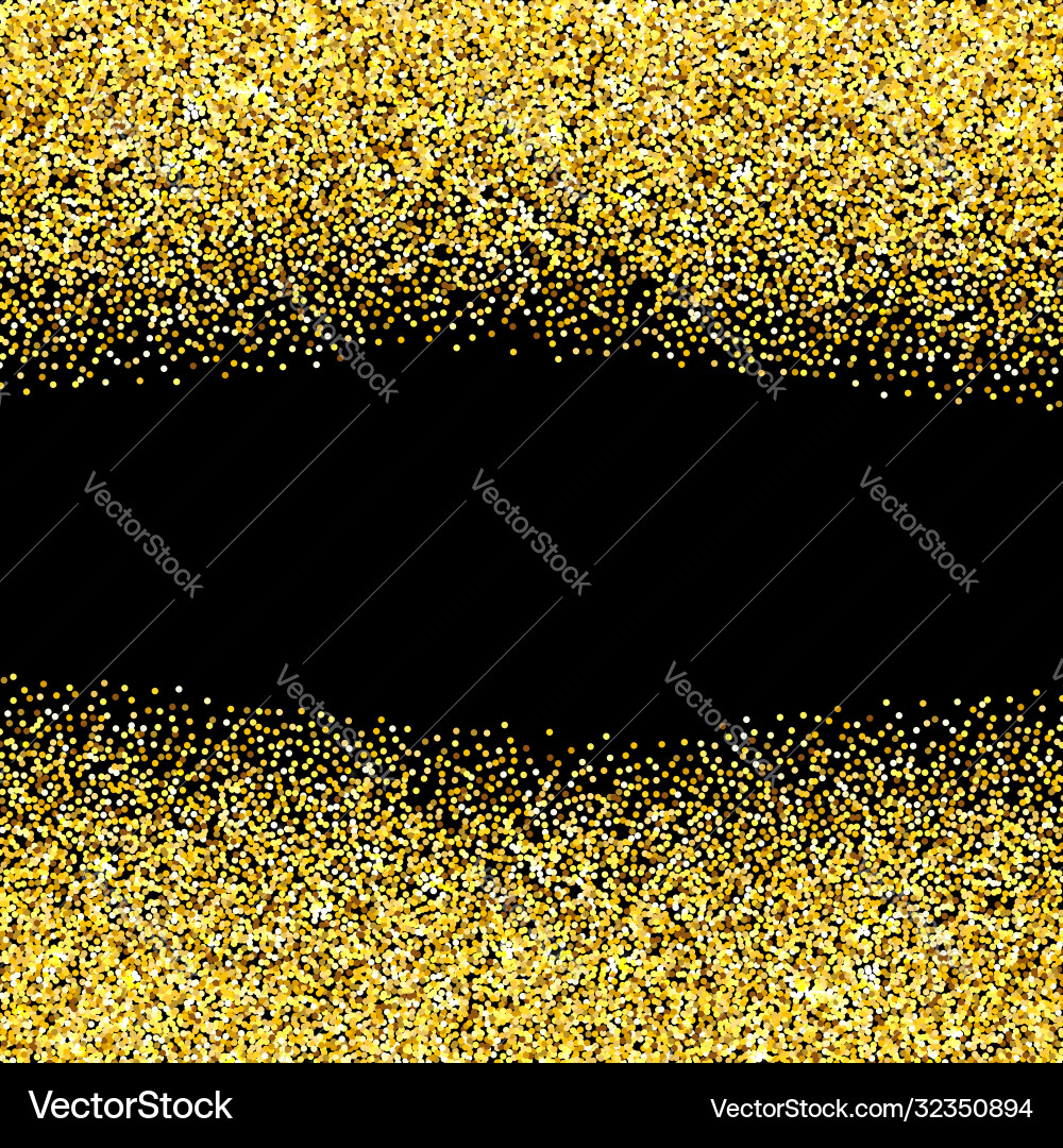 Gold glitter textured borders Royalty Free Vector Image