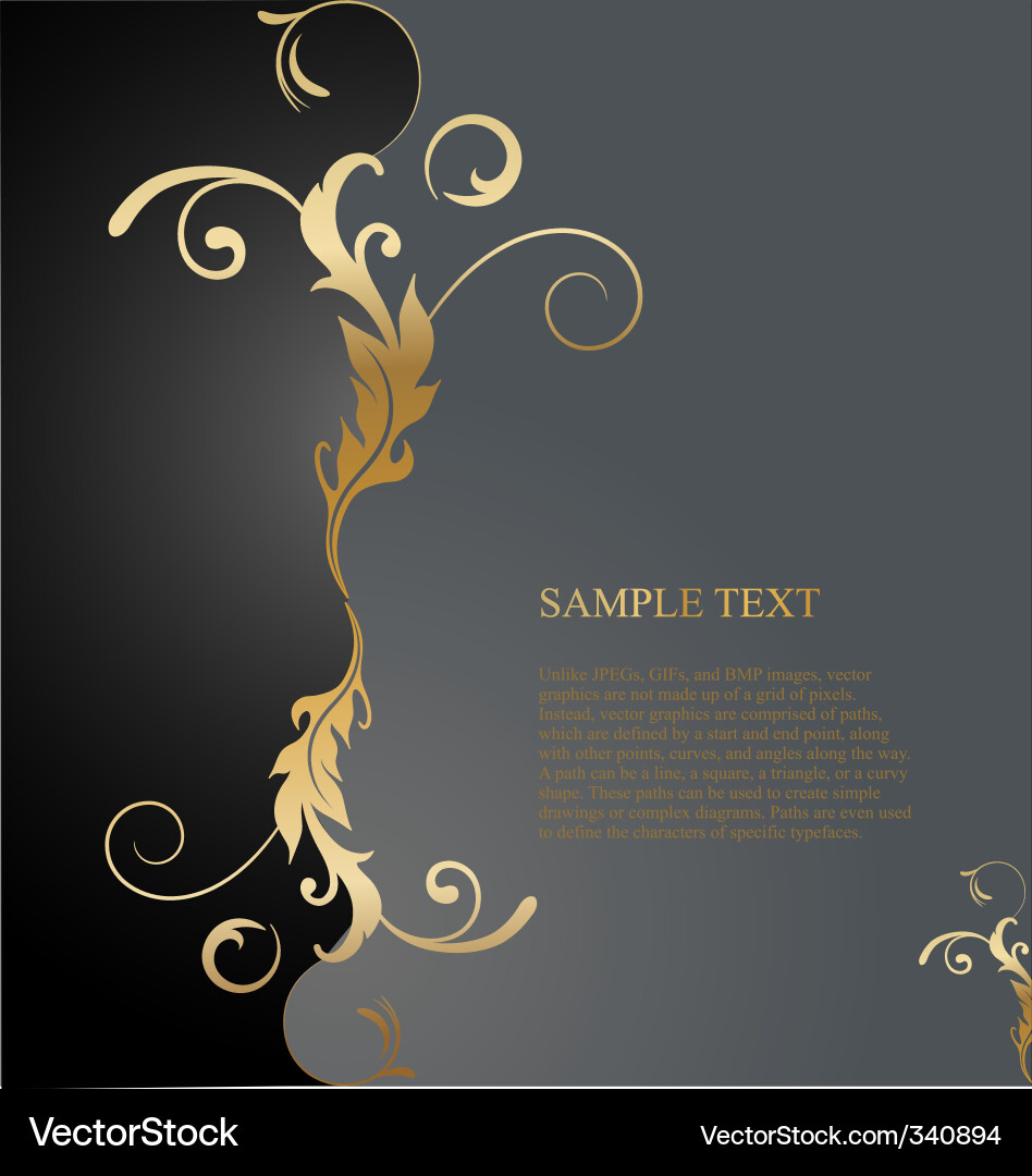 Golden floral background Royalty Free Vector Image
