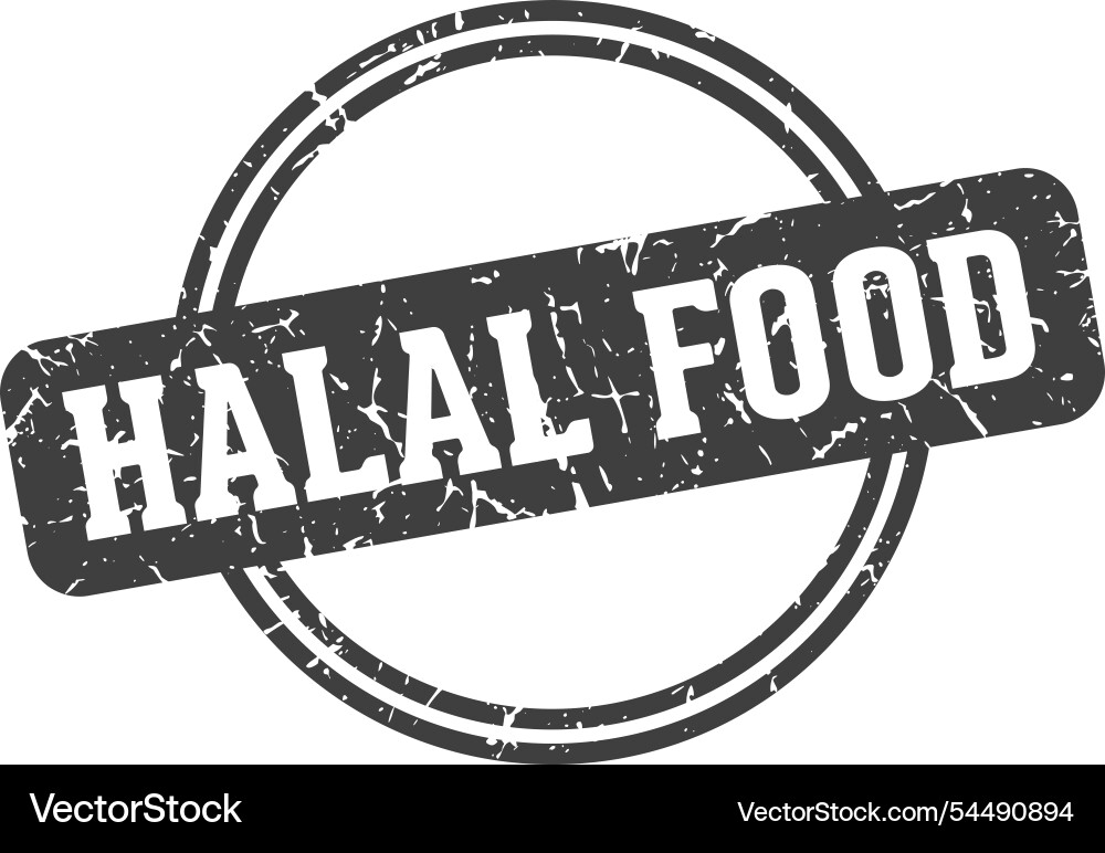 Halal food stamp Royalty Free Vector Image - VectorStock