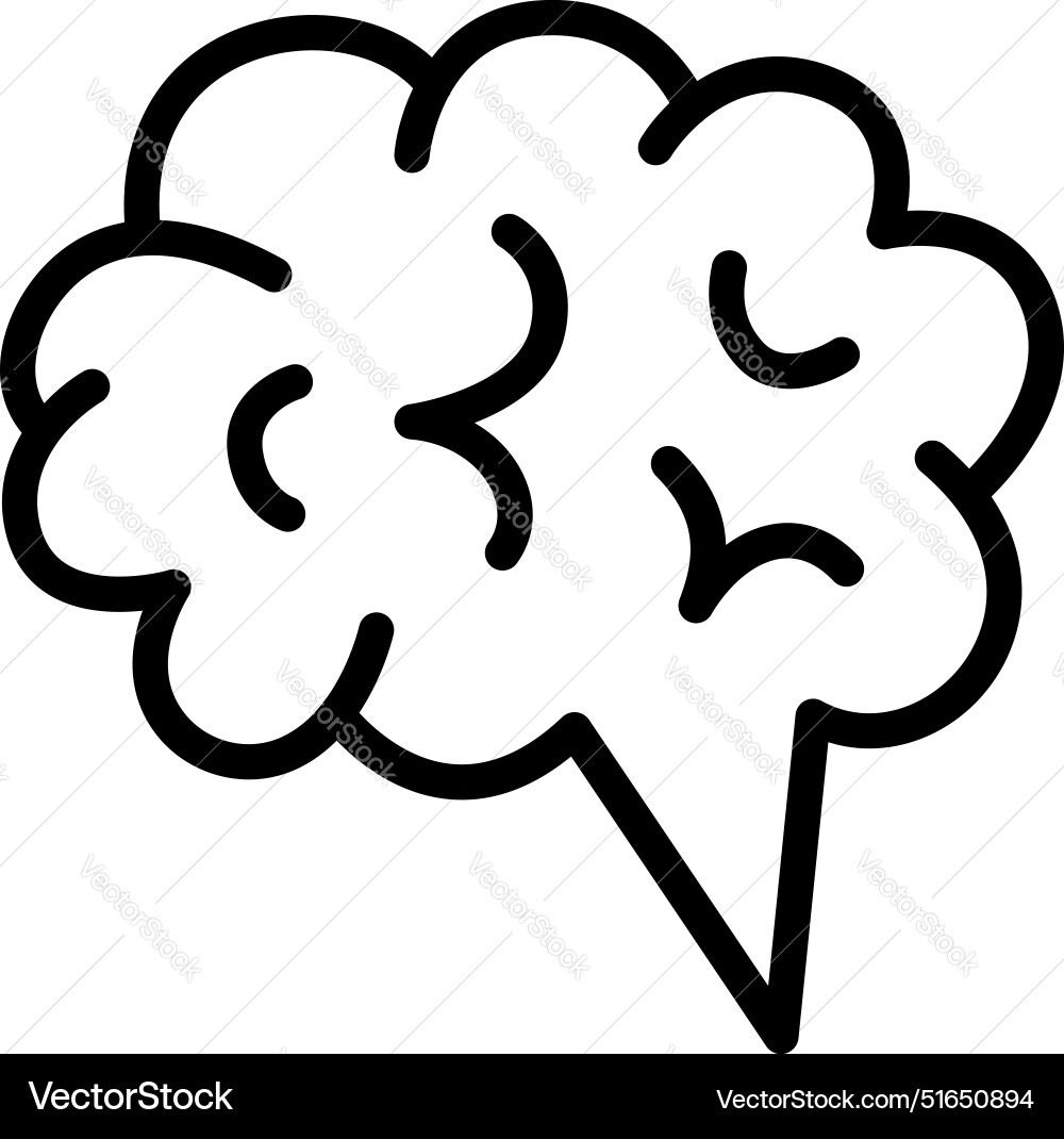 Human brain in black Royalty Free Vector Image