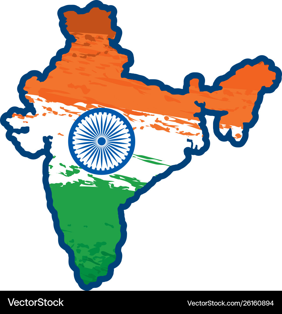 Map with indian flag icon Royalty Free Vector Image