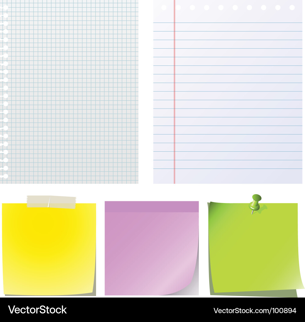 Note papers Royalty Free Vector Image - VectorStock