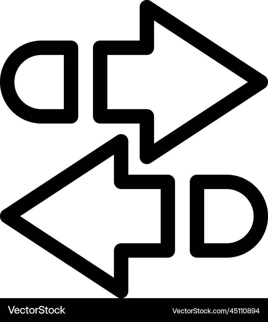 Reverse left right arrow icon Royalty Free Vector Image