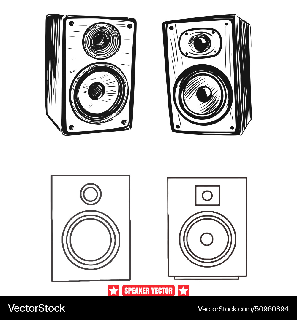 Sound waves unleashed speaker pack Royalty Free Vector Image