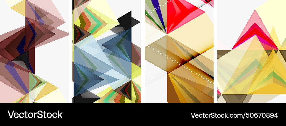 Triangle blend geometric concept poster designs Vector Image