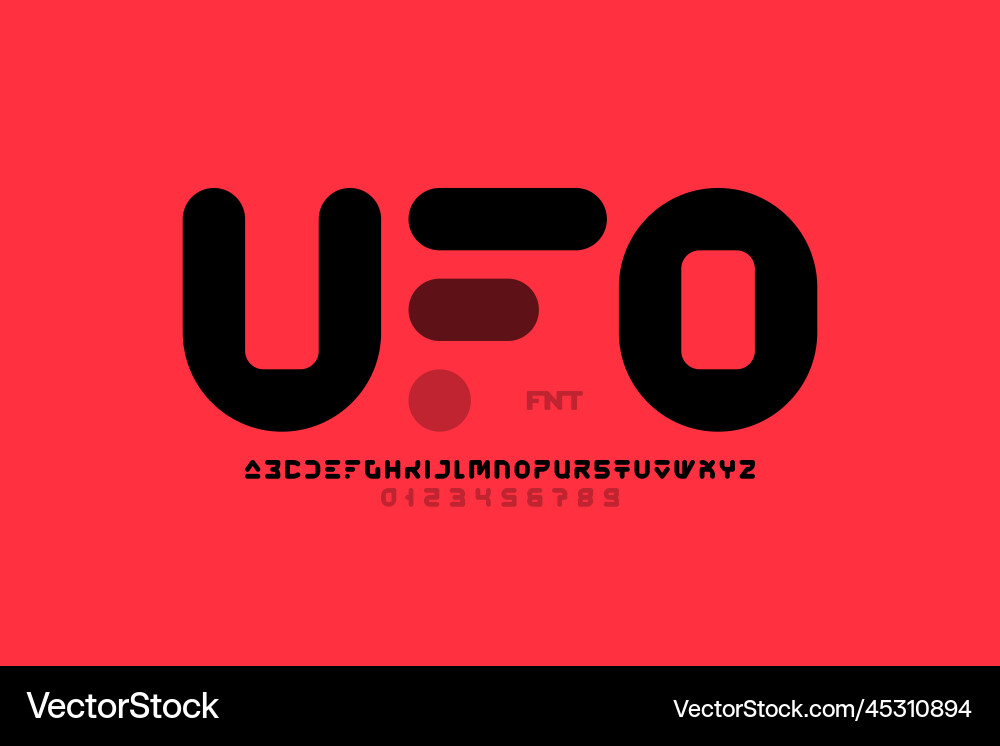 UFO Alphabet - Futuristic Font Royalty Free Vector Image