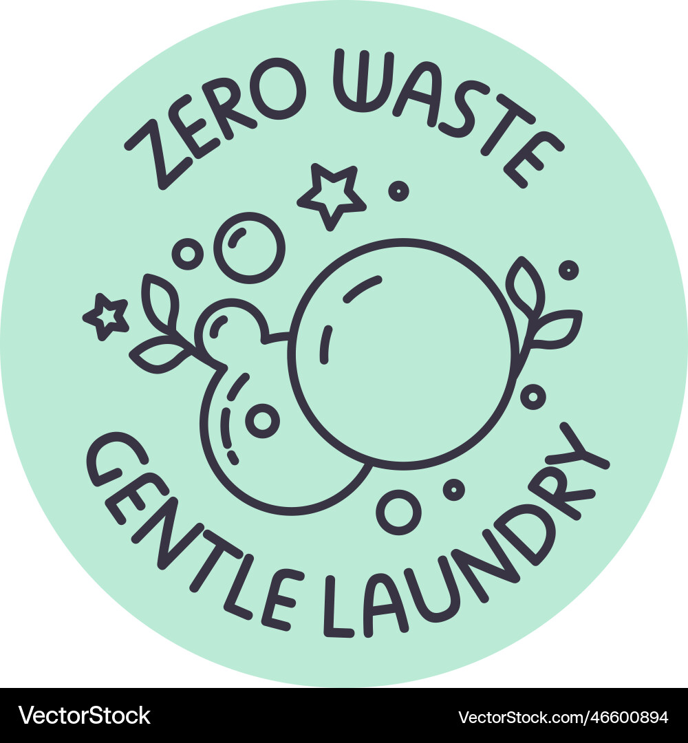 Zero waste gentle laundry detergent stickers Vector Image