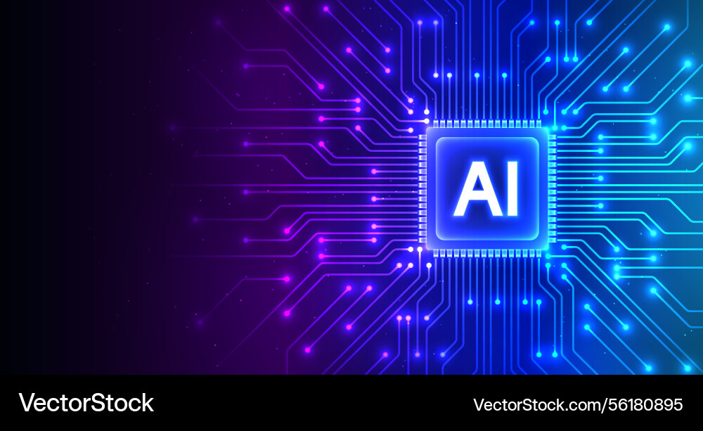 Ai processor chip Royalty Free Vector Image - VectorStock