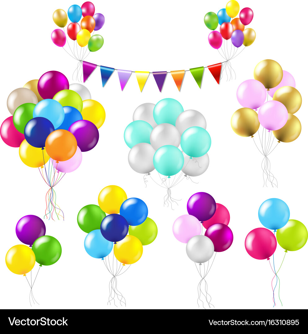Colorful Balloons Set Royalty Free Vector Image