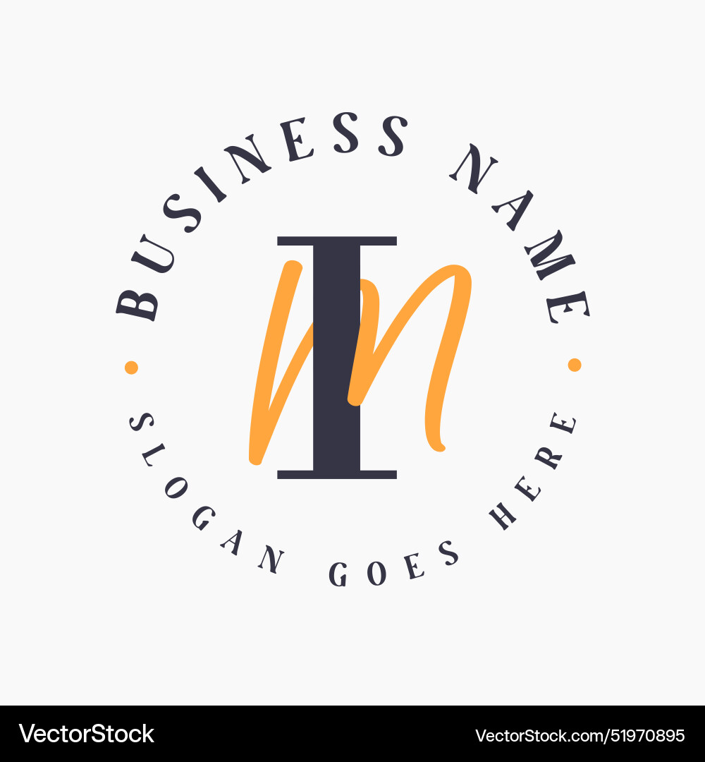 Elegant letter im initials logo for corporate Vector Image